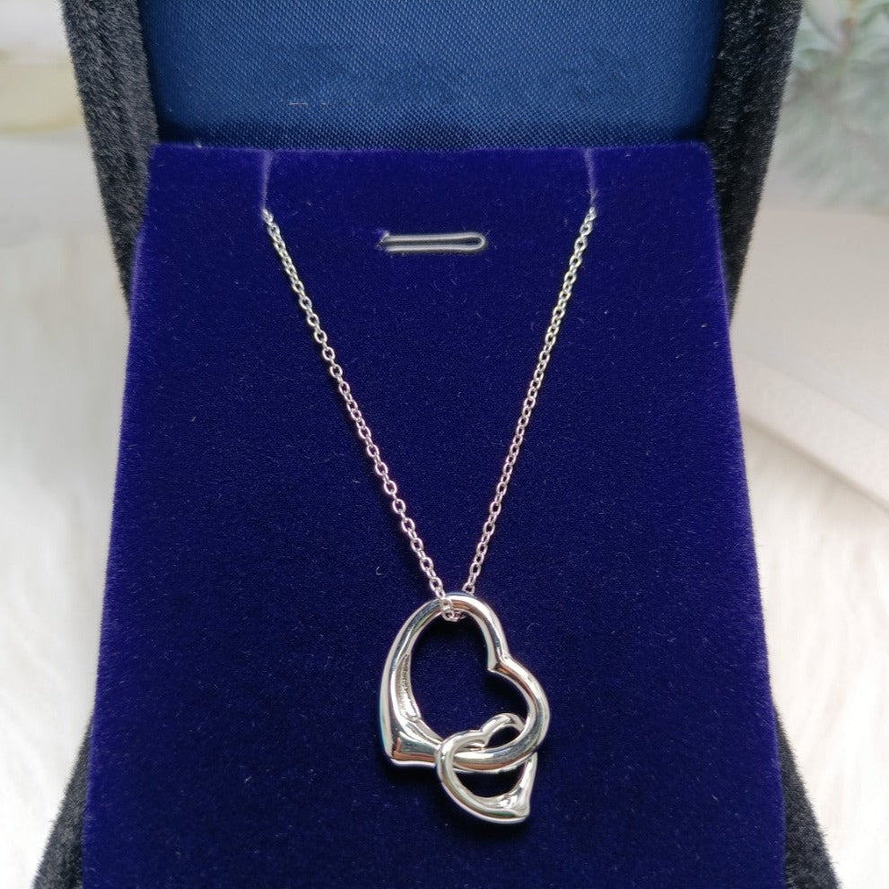 DOUBLE HEART SILVER NECKLACE – Kal Recovery