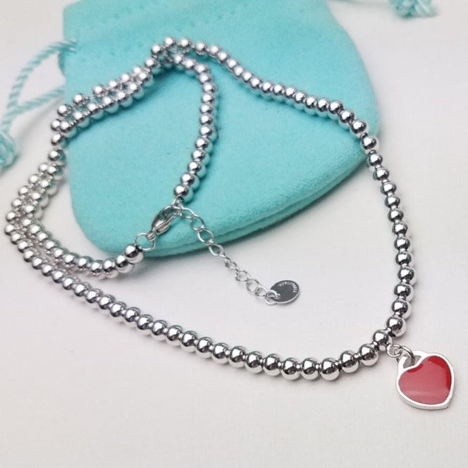 HEART PEDANT SILVER BALL CHAIN NECKLACE – Kal Recovery