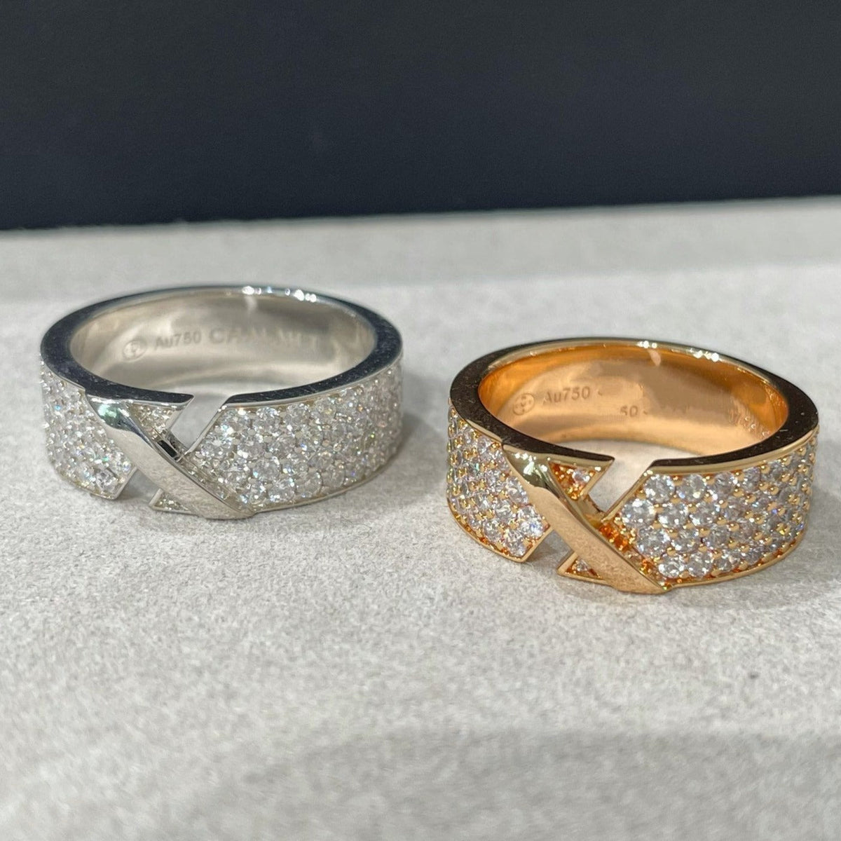 LIENS EVIDENCE PINK GOLD DIAMOND PAVED RING – Kal Recovery
