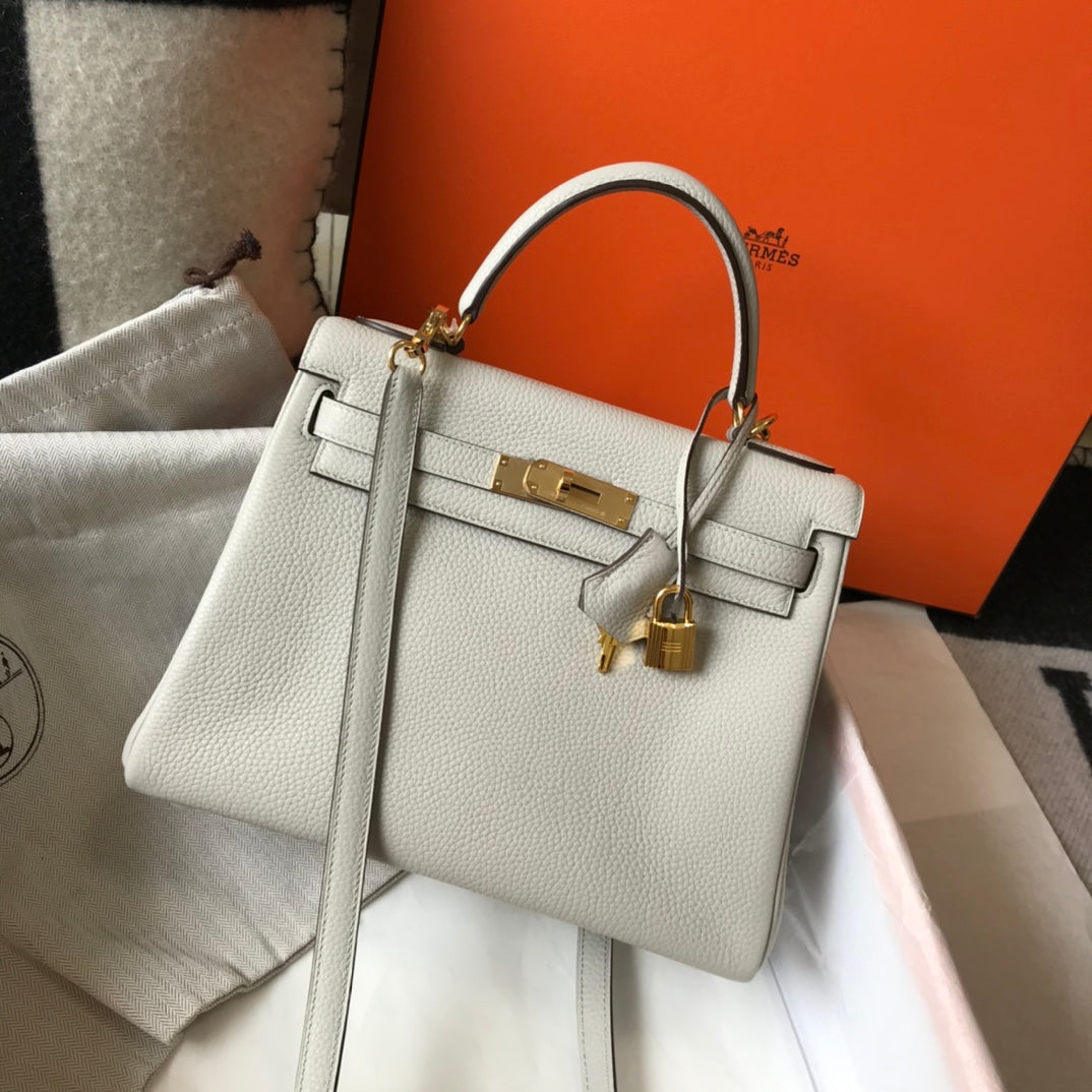 hm kelly 32cm white togo leather gold hardware – Meejuri