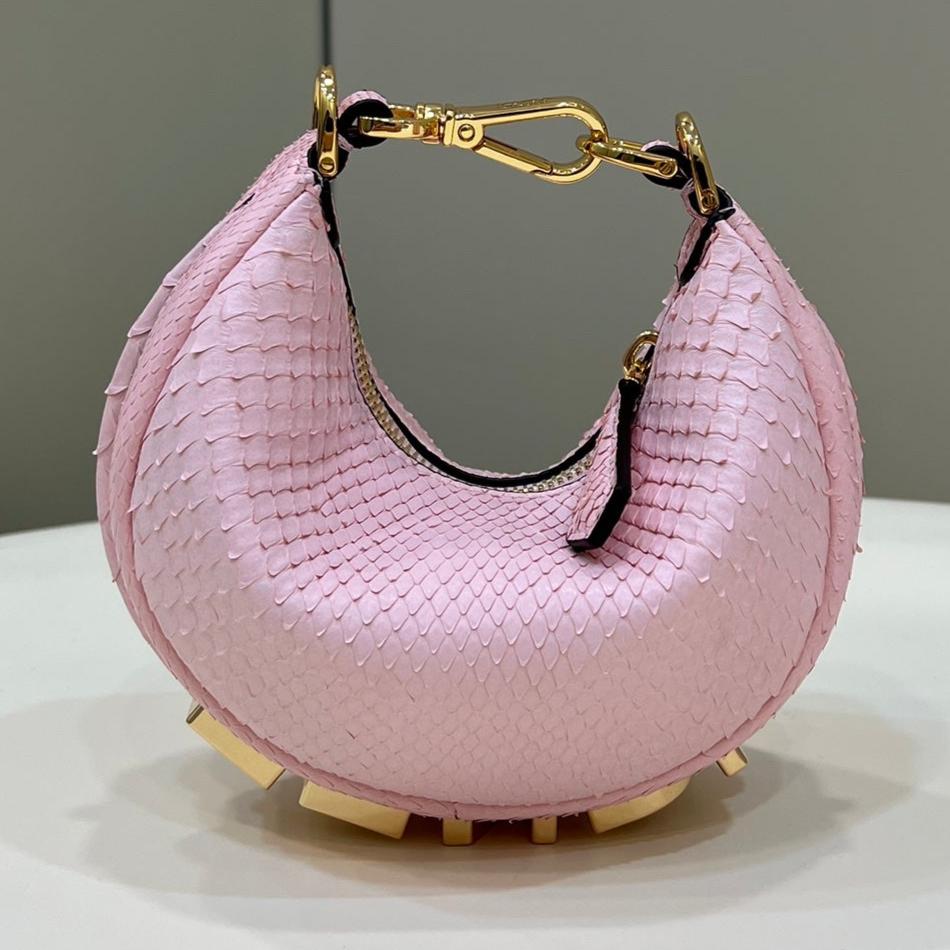 FENDIGRAPHY MINI 16 BAG IN LIGHT PINK CALFSKIN GOLD HARDWARE – Kal Recovery