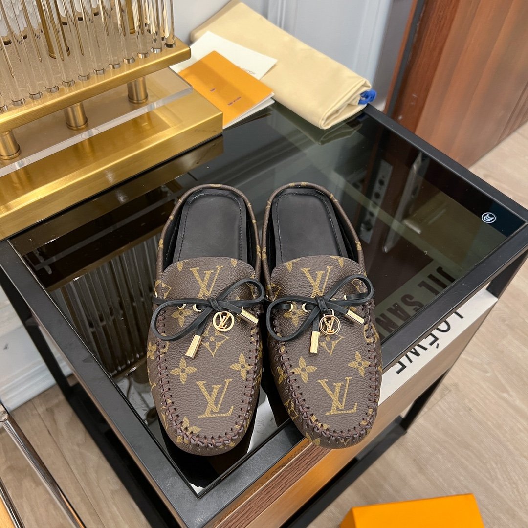LV GLORIA FLAT LOAFER CLASSIC MONOGRAM BROWN – Kal Recovery