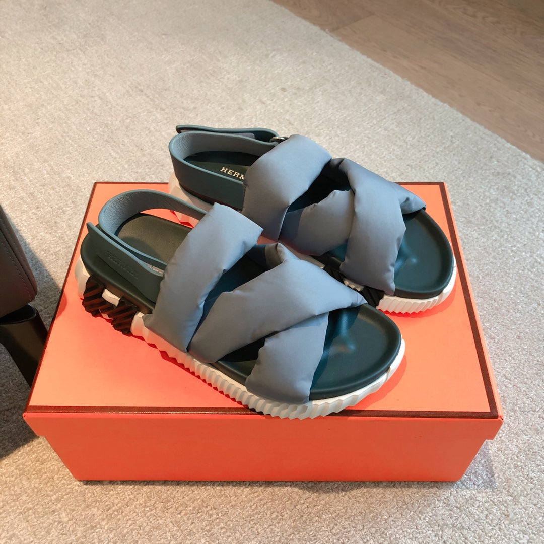 HM ELECTRIC SANDAL COIN FABRIC AND CALFSKIN – Kal Recovery