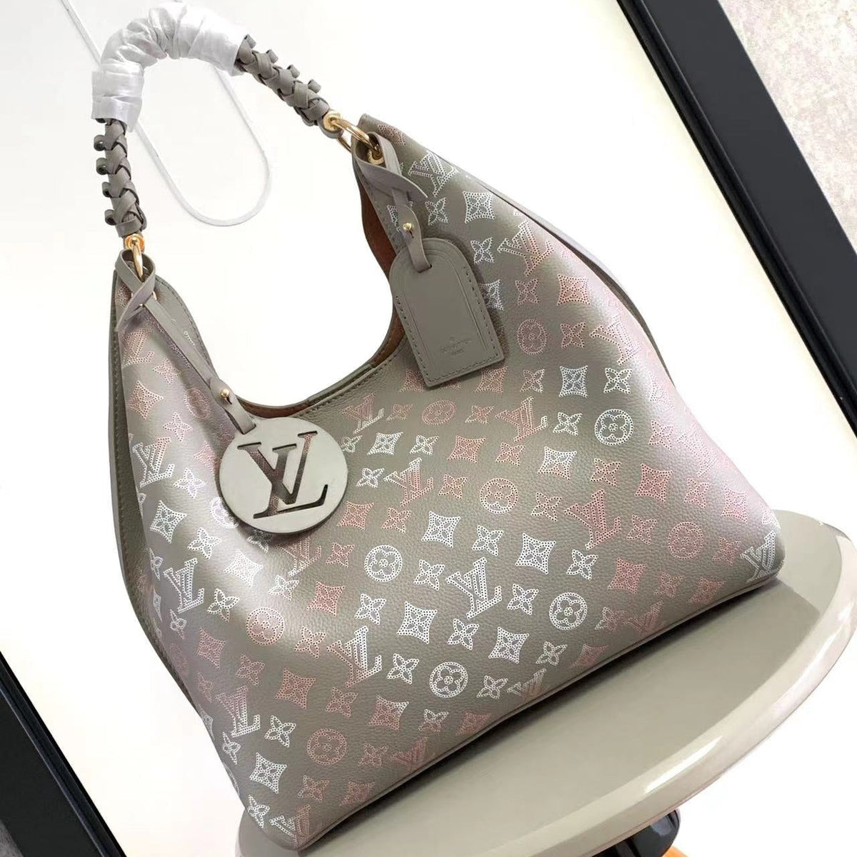 CARMEL 40 IN GRAY MONOGRAM GRADIENT PERFORATED CALFSKIN – Meejuri