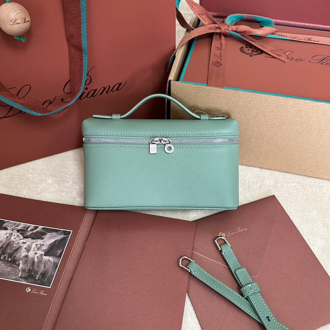 EXTRA POCKET L19 IN TEAL GREEN CALFSKIN WITH SILVER HARDWARE – Kal Recovery
