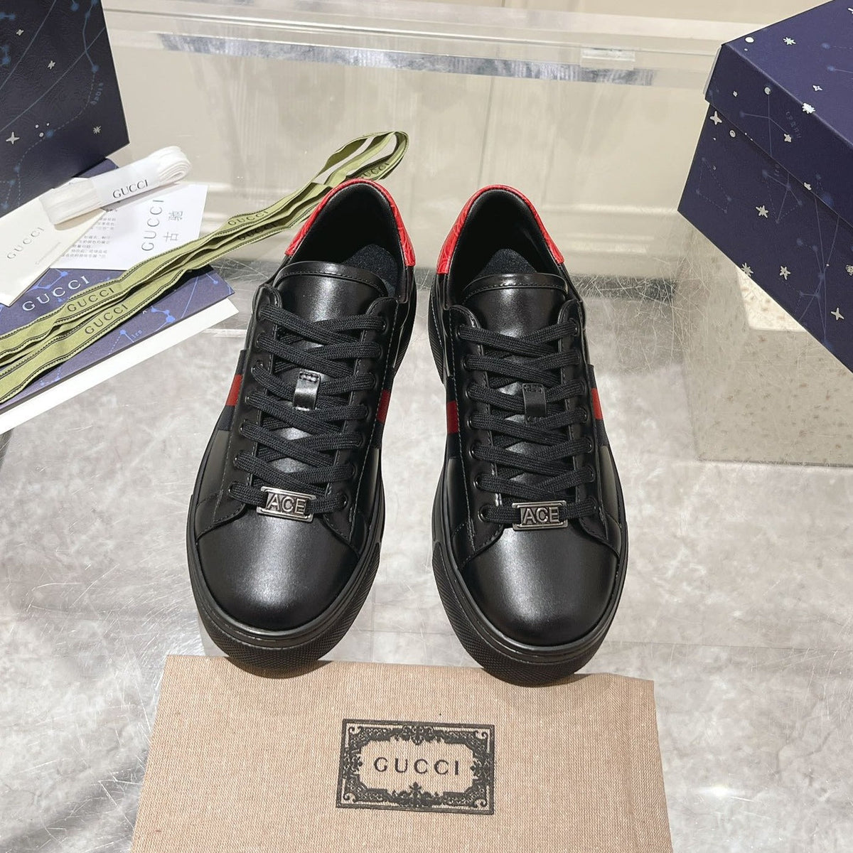 GG ACE 30 SUPREME TRAINER BLACK CALFSKIN – Kal Recovery