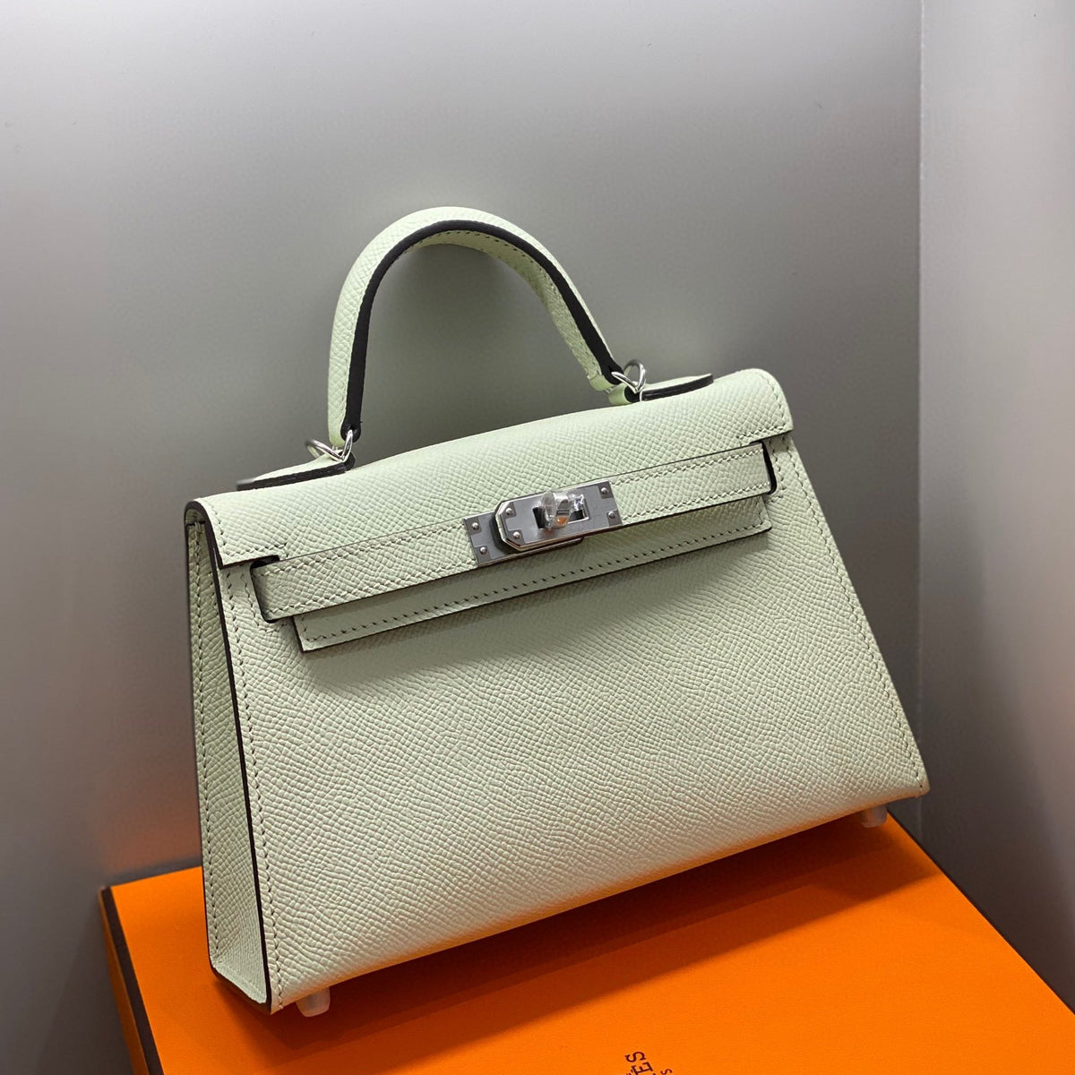 HM KELLY MINI 20 SEAFOAM EPSOM SILVER HARDWARE – Meejuri