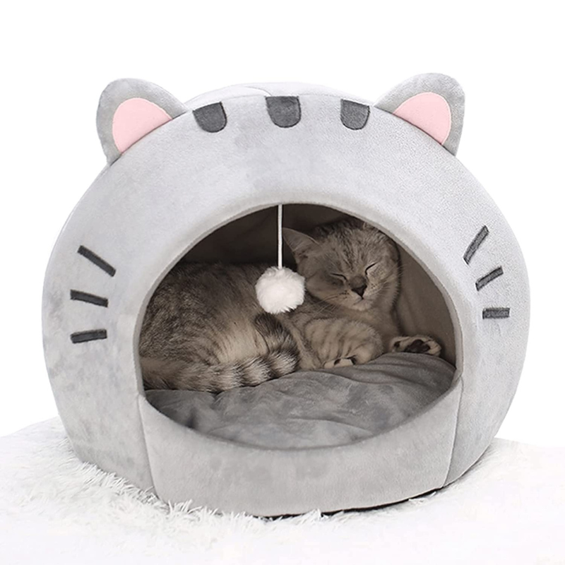 BED - Lit chaud tête de chat pour chat – Meejuri