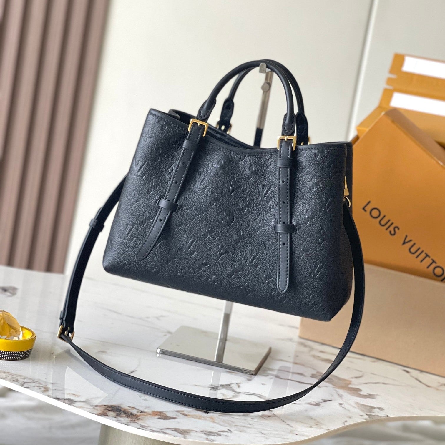 BABYLONE TOTE 31 IN BLACK MONOGRAM EMPREINTE LEATHER – Kal Recovery