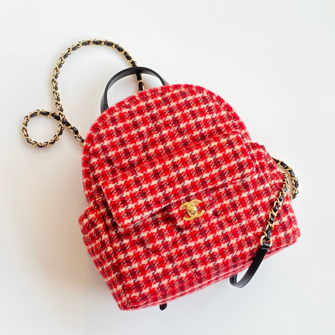 CC Houndstooth Backpack 28 Red Wool Tweed – Kal Recovery