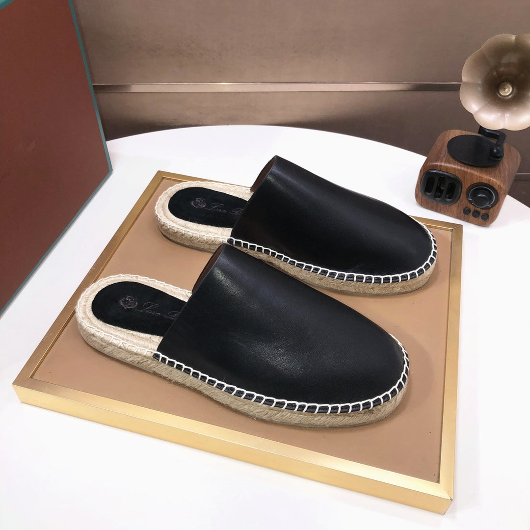 LP SEASIDE WALK MULE BLACK CALFSKIN – Kal Recovery