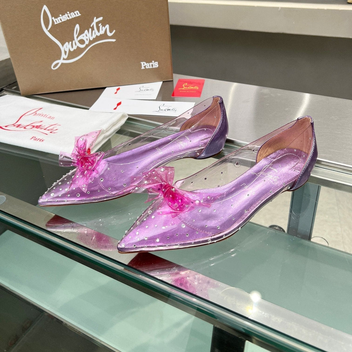 CL Jelly Strass Flats Pvc Iridescent Nappa Leather And Strass Parme ...